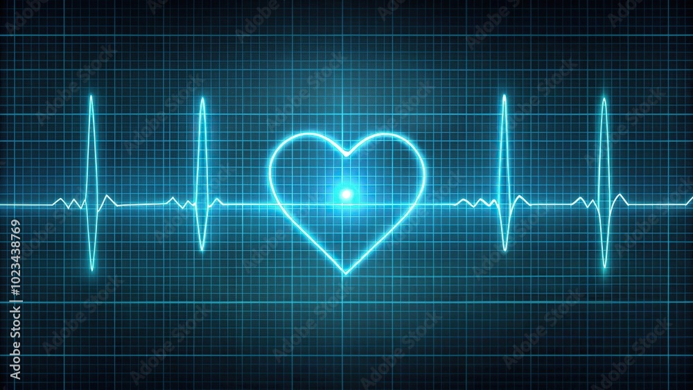 Heart rate monitor electrocardiogram looping animation background Stock ...