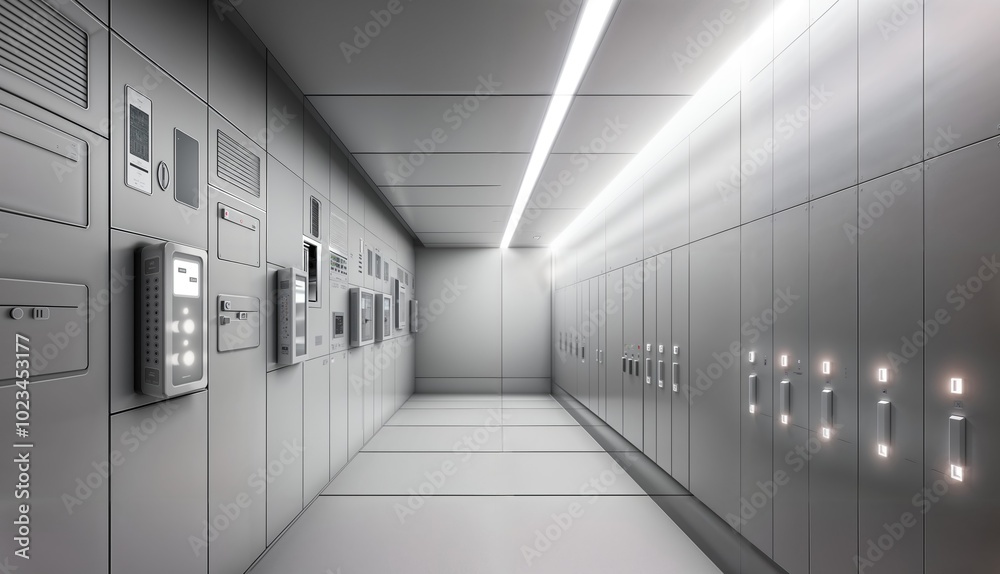 Modern Electrical Switchgear Room. A well-lit indoor electrical ...