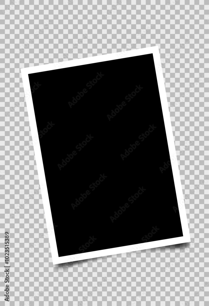 Realistic photo frame isolated on transparent background. Vector mockup ...