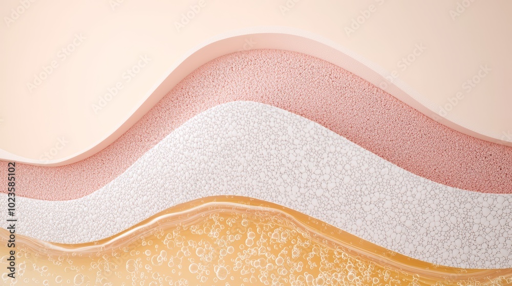 A 3D model of the skins pore system, with a cross-section showing how oil from sebaceous glands ...