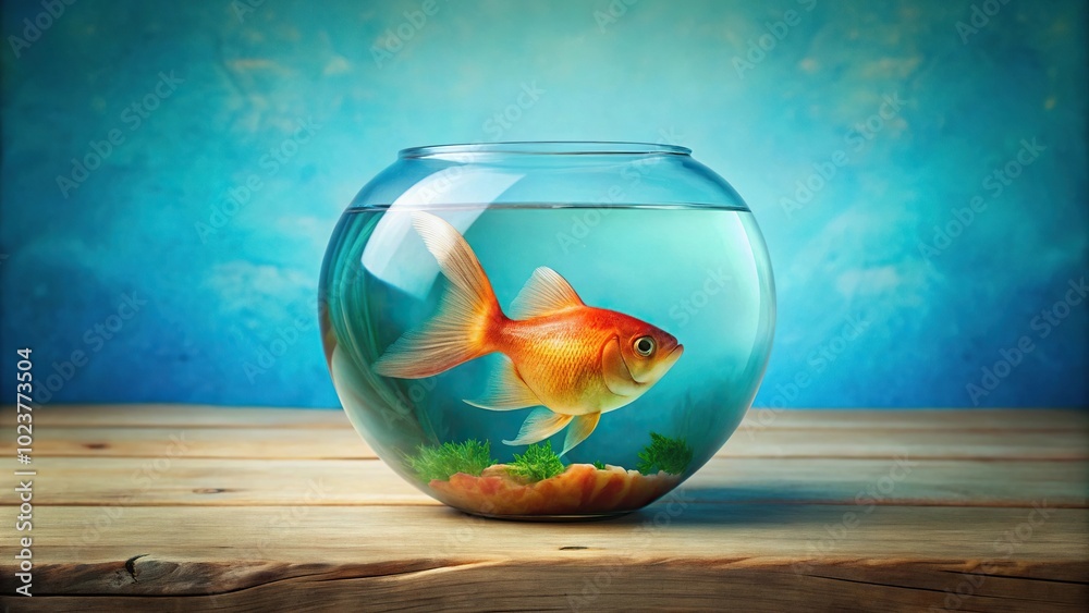 Minimalist apple with goldfish inside, tabletop photography, seapunk ...