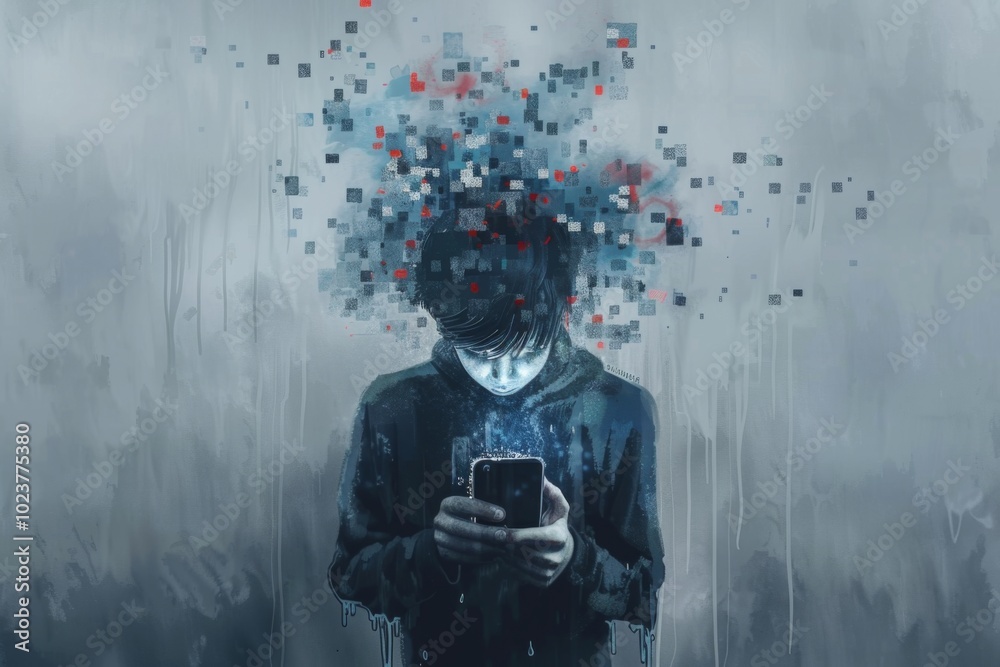 Excessive screen time is harming youth development. Stock Illustration ...