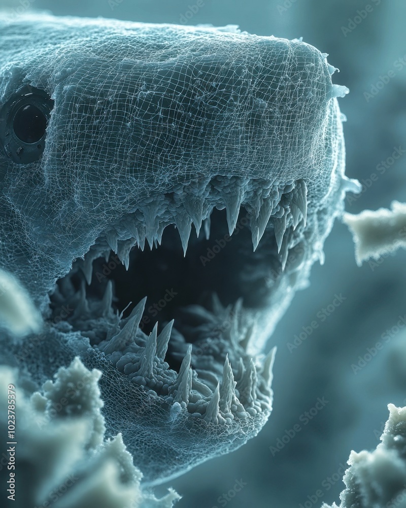 Detailed Microscopic Examination of Shark Skin Texture and Structure ...