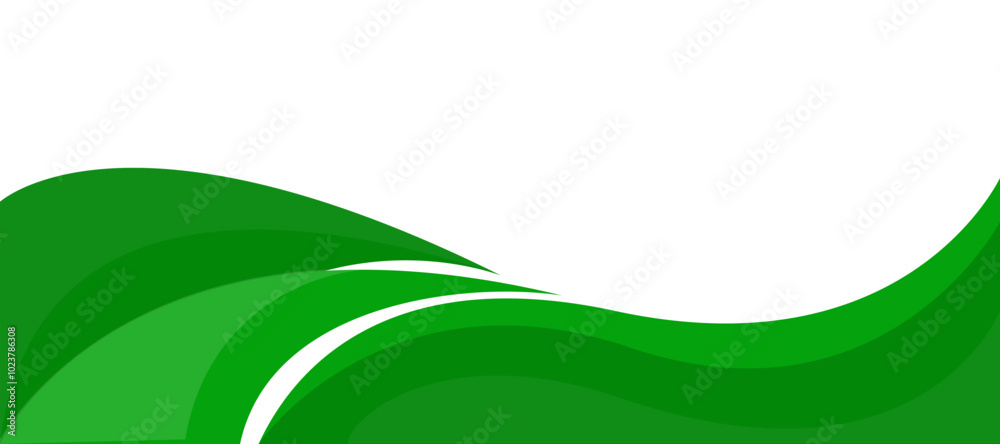 Header footer green curve abstract style border frame vector ...