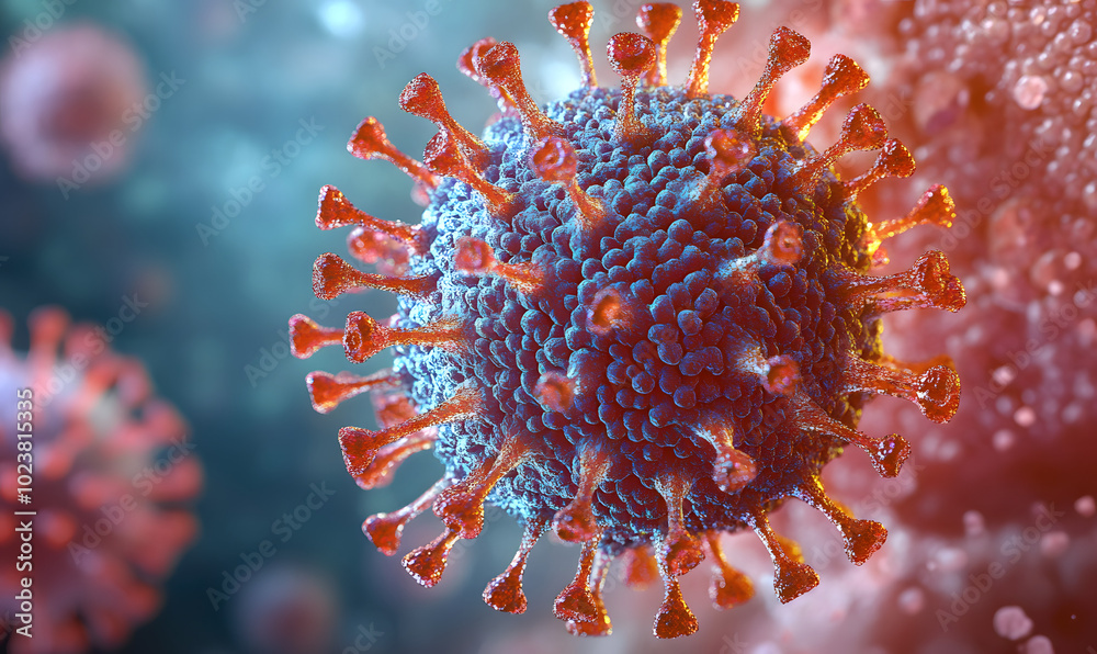Стокове фото Epstein-Barr DNA herpes virus infecting a B lymphocyte ...