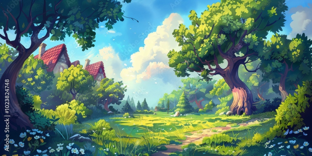 Cartoon background with realistic hand-drawn designs. Stock ...