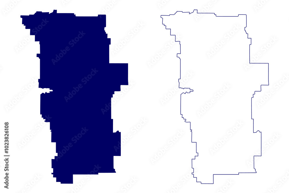 Division No. 6 (Canada, Alberta Province, North America) map vector illustration, scribble ...