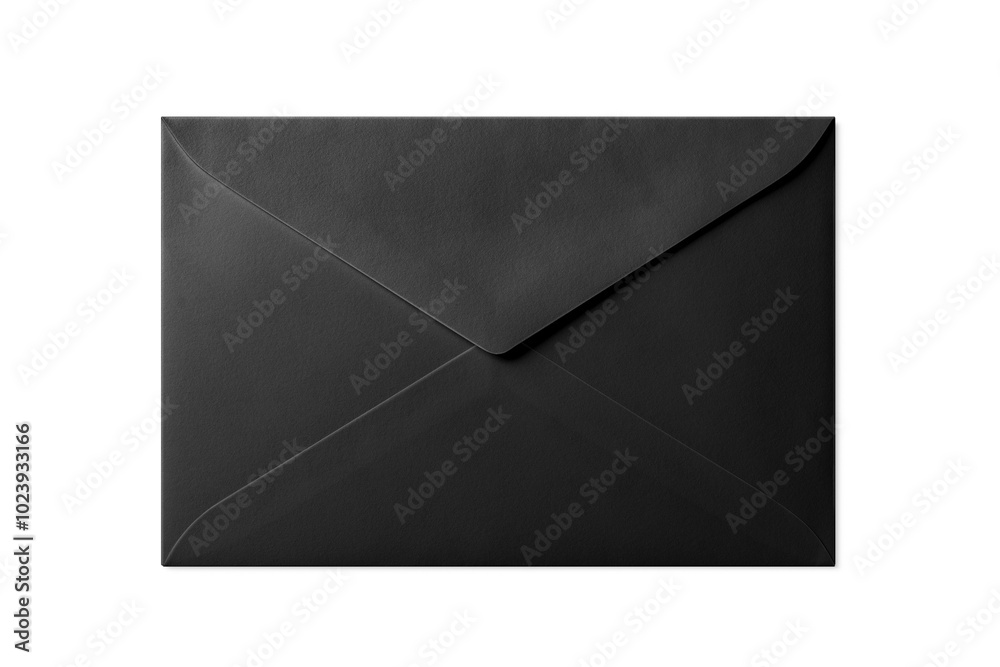 Black paper envelope mockup isolated on a transparent background, PNG ...