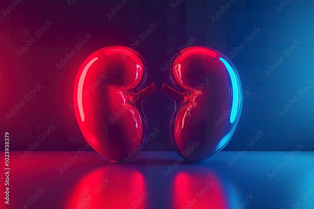 Visual representation of blood flow highlighting the kidneys ...