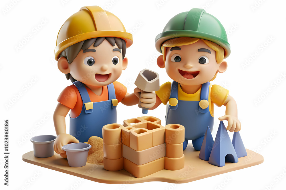 Kids Role Playing as Builders: Constructing a Treehouse in a Park ...