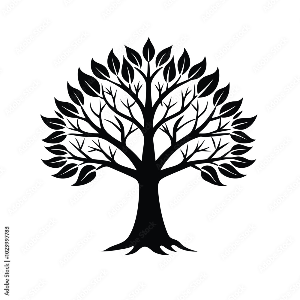A high-quality black tree vector illustration, perfect for digital ...