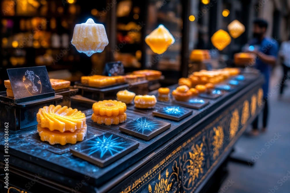 Magical mithai shop in a fantasy world, where sweets like jalebi and ...