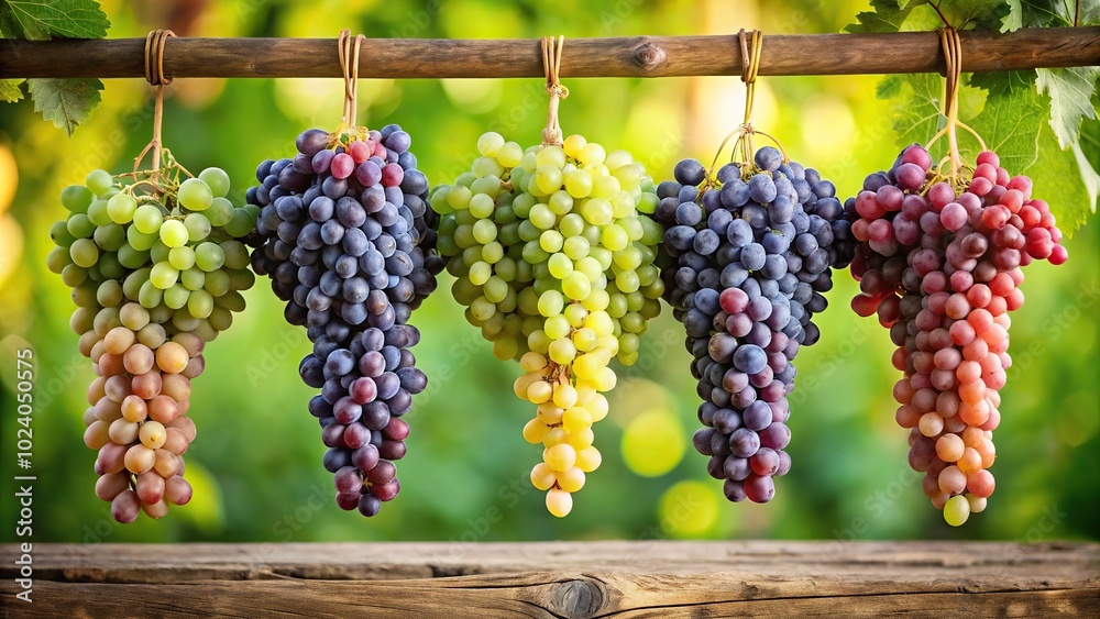 Image of three varieties of grape vines Stock Illustration | Adobe Stock