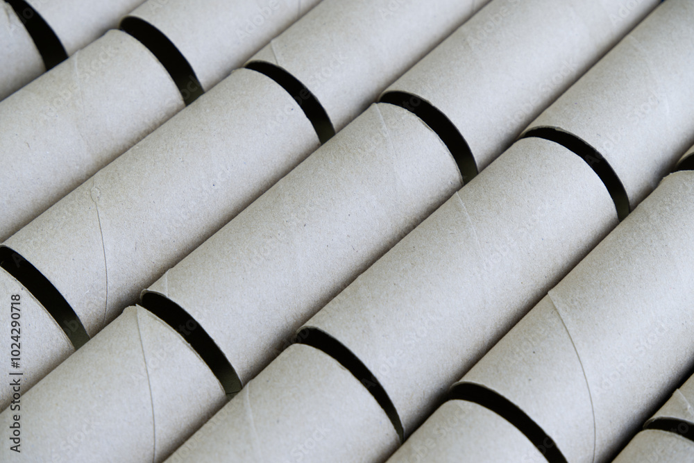 Cylinder tissue core placed obliquely and neatly. Close-up tissue core ...