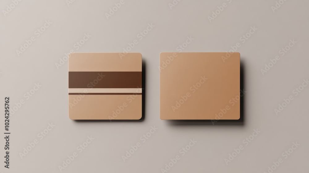 Blank credit card mockup displaying front and back on a neutral ...