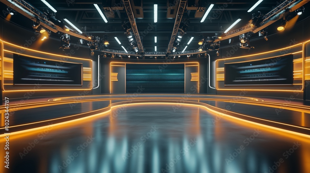 TV news, virtual studio background. Ideal also for online shows or live ...