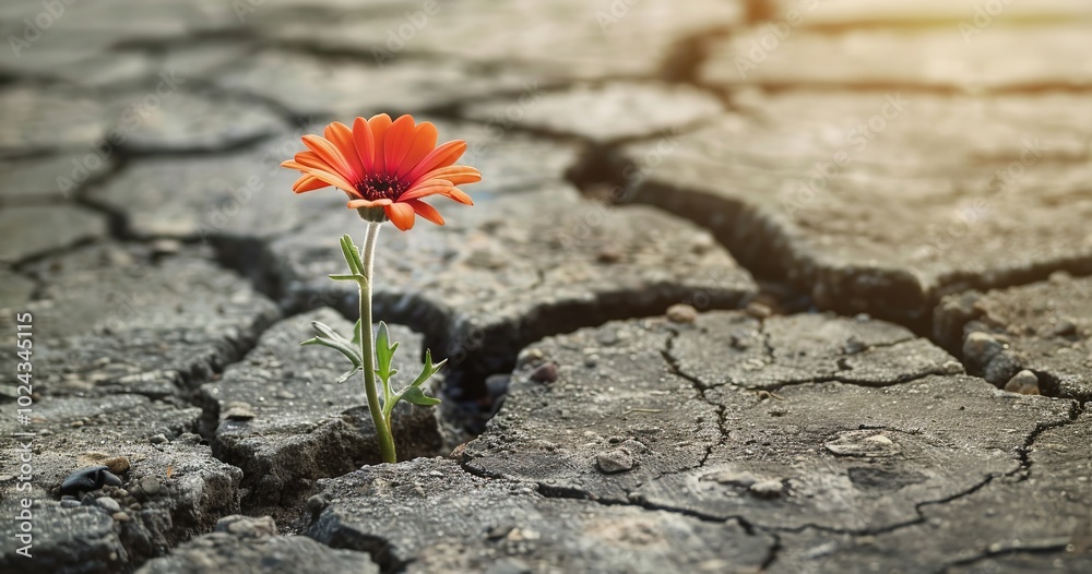 The little persistent flower that emerges from damaged urban pavement ...