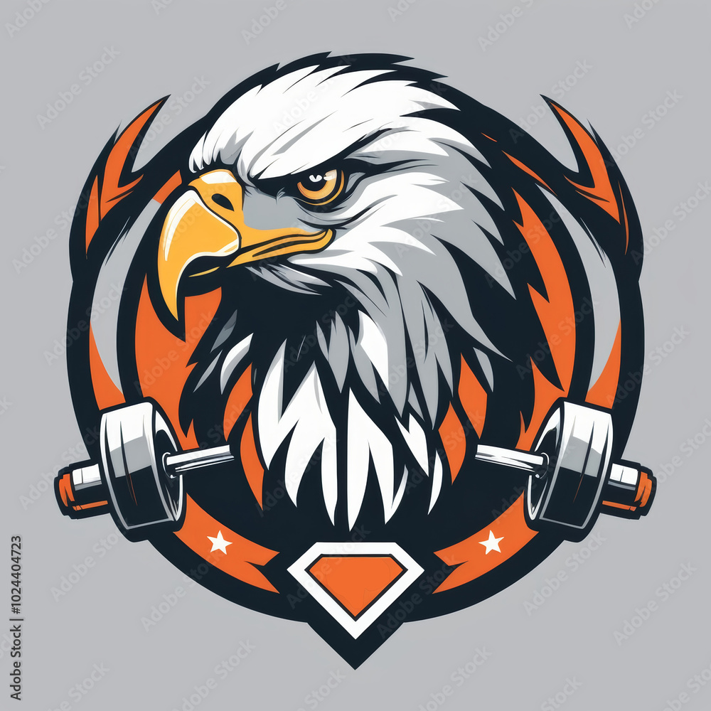 eagle logo, gym logo, fitness logo, sports logo, vector logo, eagle ...