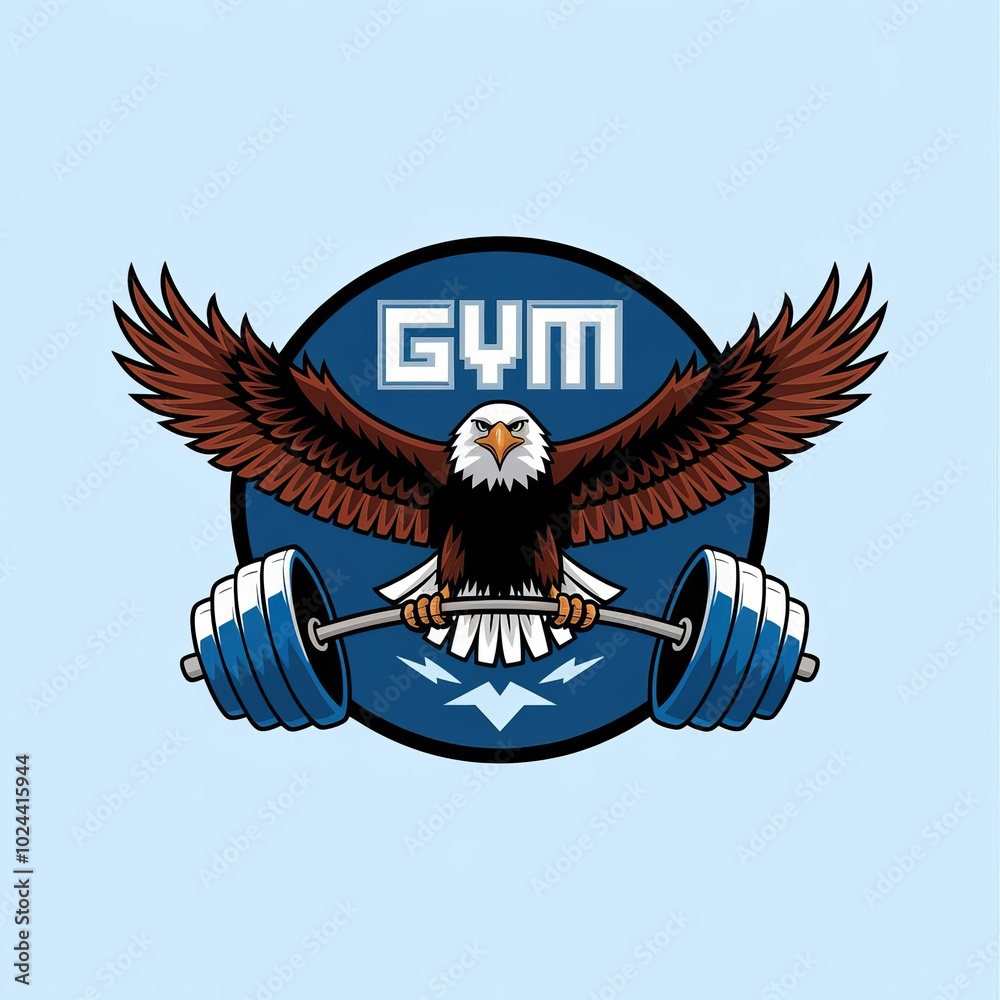ภาพประกอบ Stock eagle logo, gym logo, fitness logo, vector logo, sports ...
