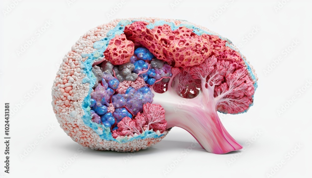 A realistic 3D model of the kidney showing both the external shape and ...