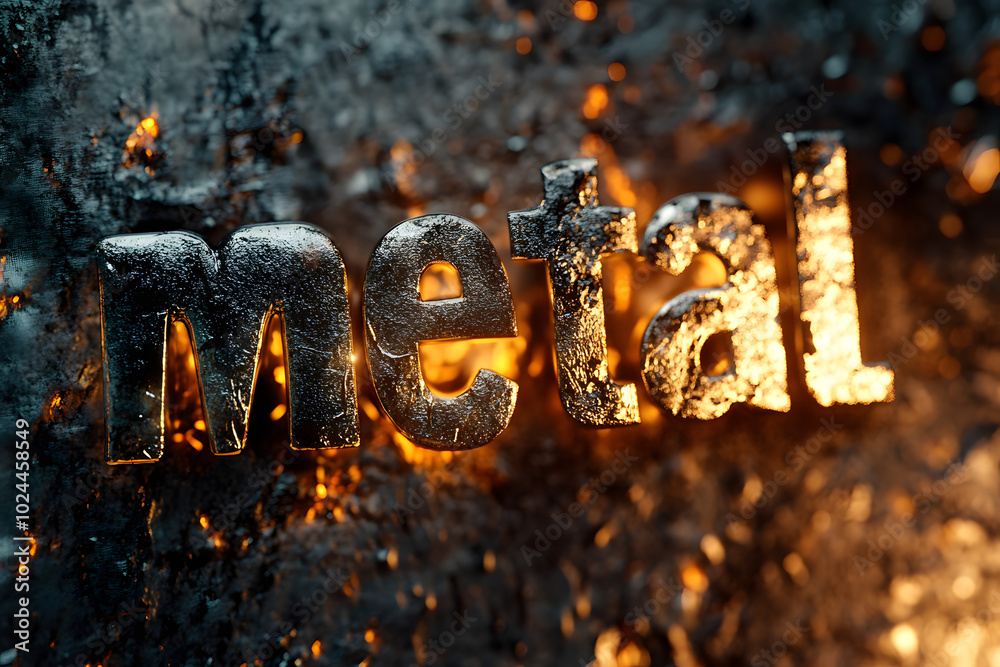 Liquid Metal 3D Font with Fiery Colors for Graphic Design and Branding ...