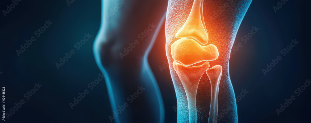 Microscopic view of articular cartilage in knee joint, highlighting its ...