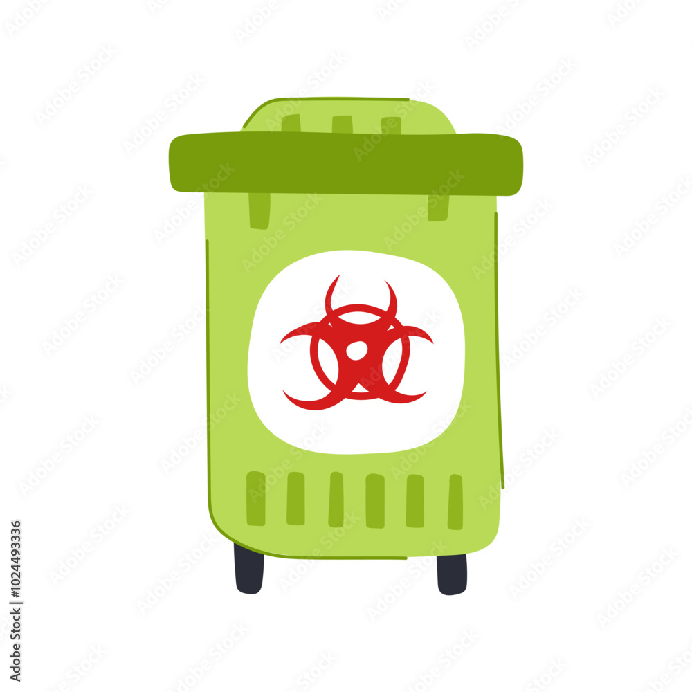 container medical waste bin cartoon. safety biohazard, sharps ...