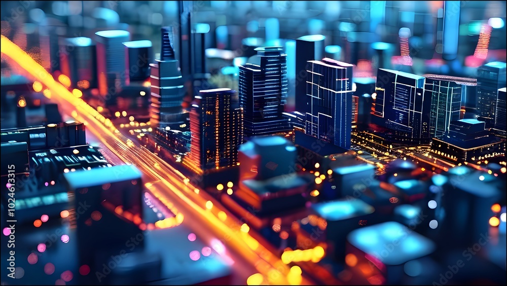 illustrate a scene where various AI technologies like machine learning ...