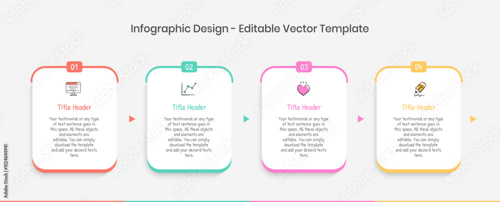 4 step Infographics Design Template, Chart diagram, Graph, Pie chart ...