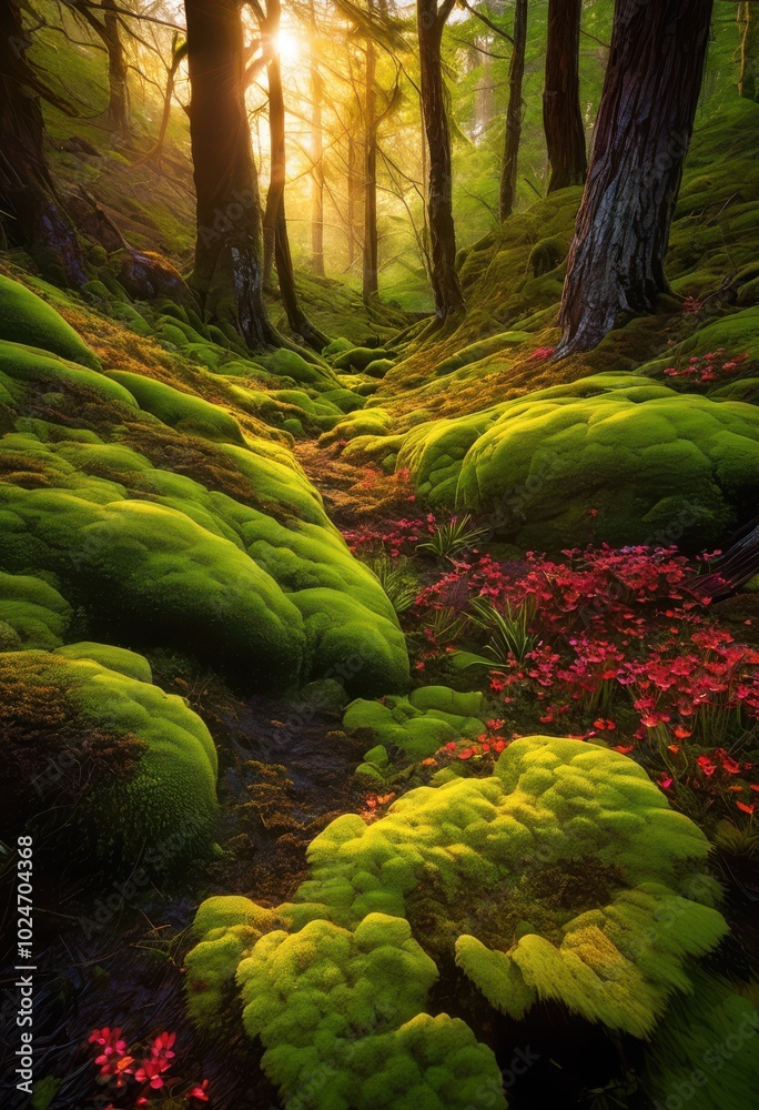 detailed close view lush earthy soil rich textures vibrant accents ...