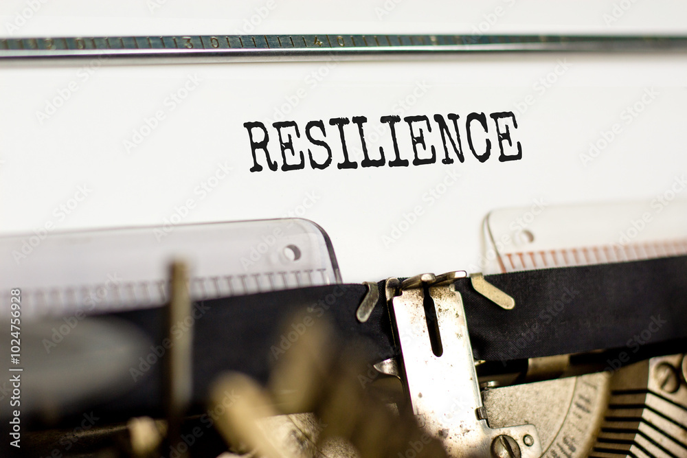 Resilience symbol. Concept word Resilience typed beautiful old retro ...