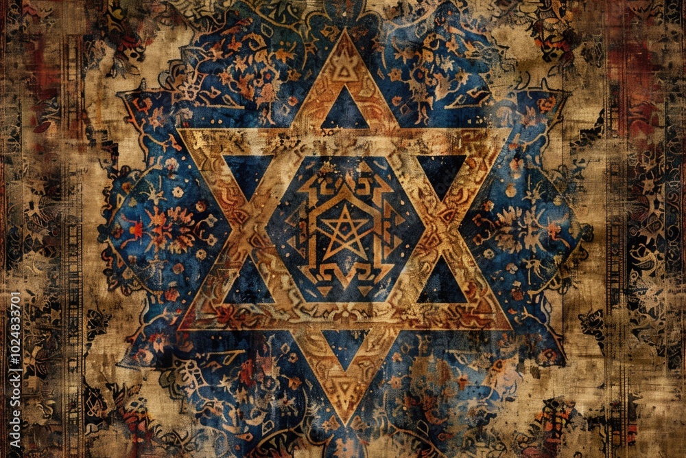 Intricate star of david design for jewish holiday celebrations and ...