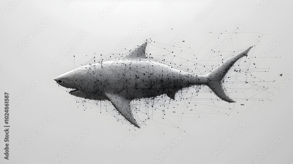 Mesh shark representing the power survival and mysterious depths of the ...