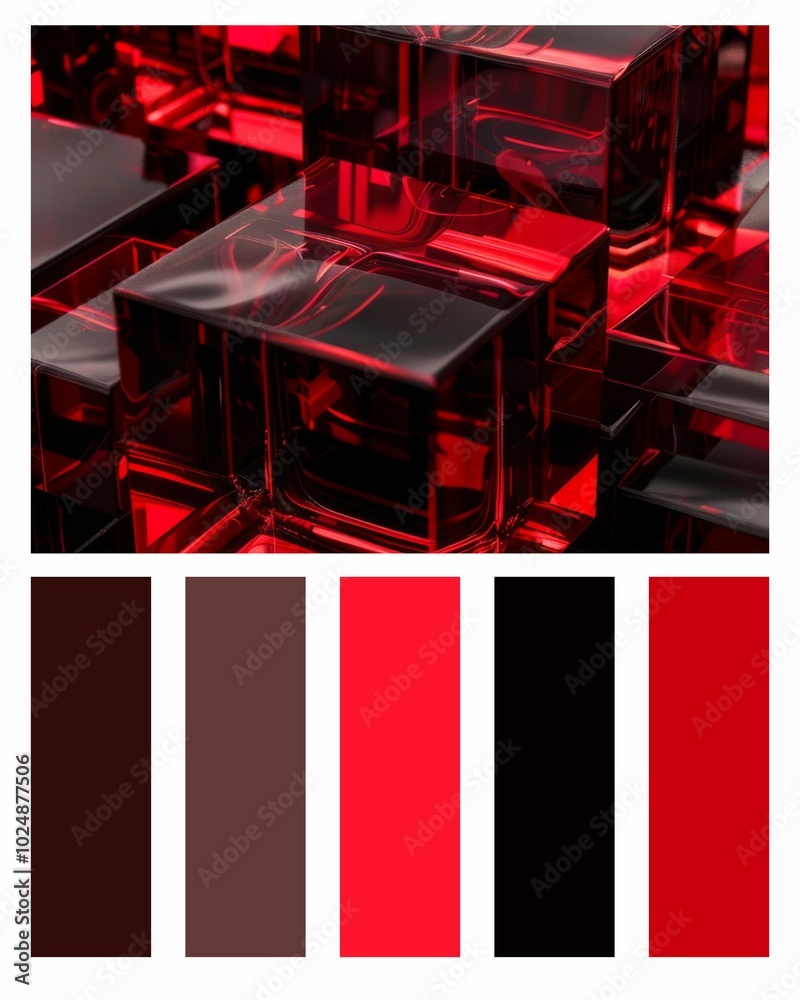 Color palette, red gradient texture. Fashion concept, brand mockup ...