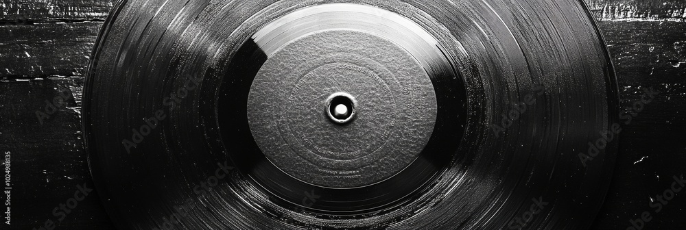 Vinyl Record Close-Up, detailed view of grooves and shine, showcasing ...