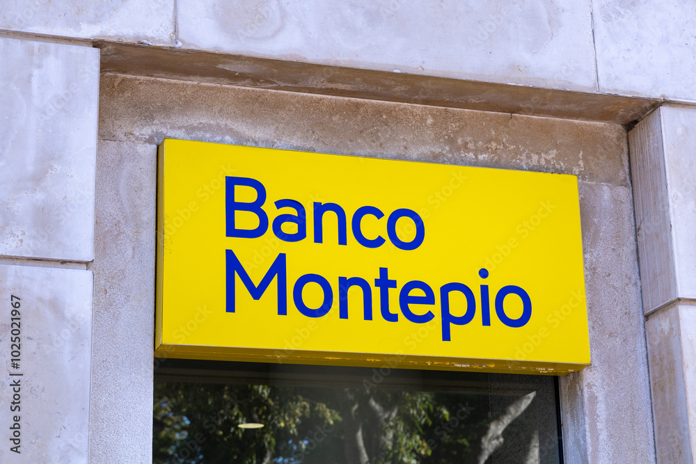 Banco Montepio logo sign. Montepio formerly Montepio Geral, is a ...