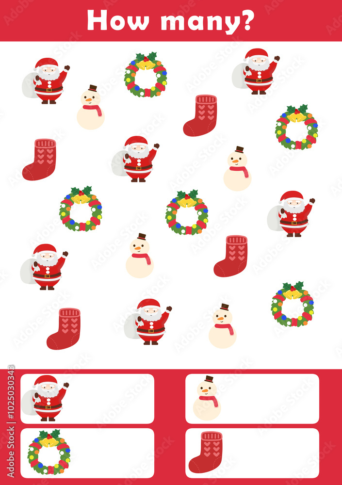 Counting children game cartoon. I spy game for toddlers. Counting ...