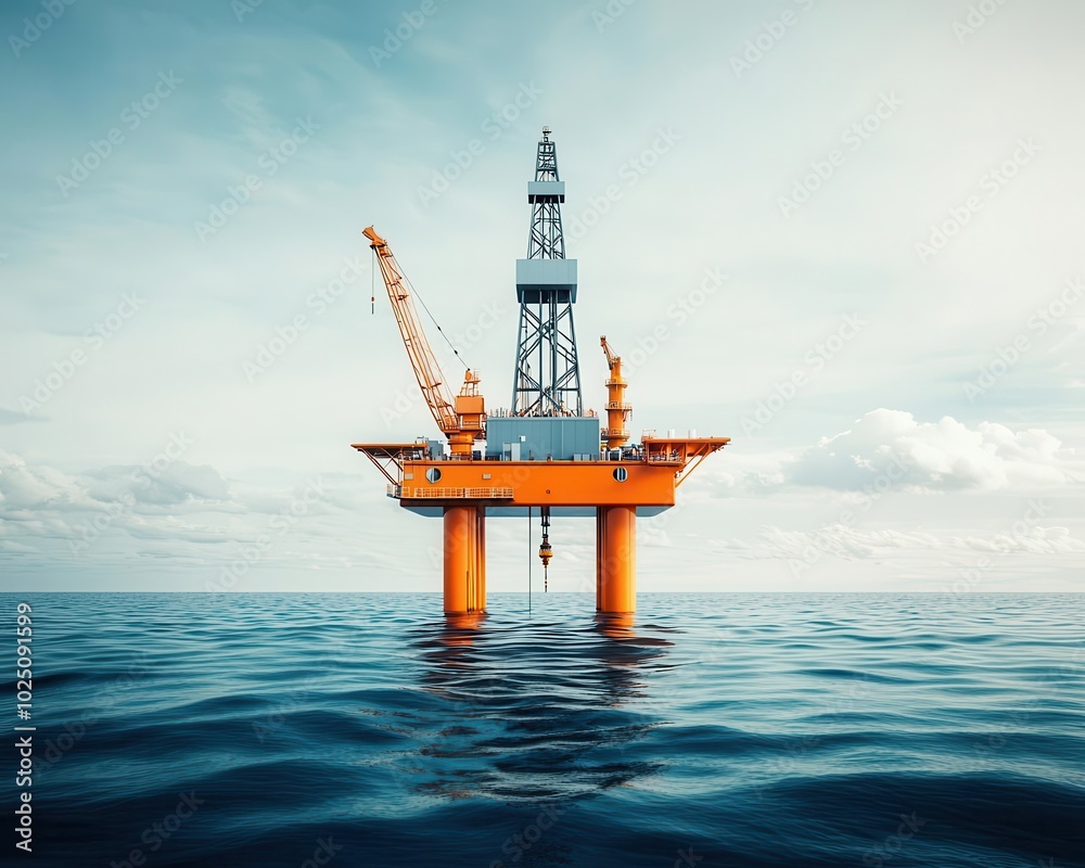 Ocean drilling rigs equipped with smart sensors, providing real-time ...