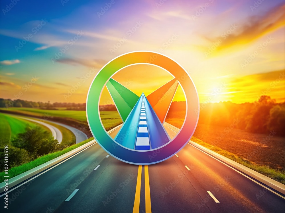 Creative Letter Design Featuring Road Logo, Highway Icon, and Path ...