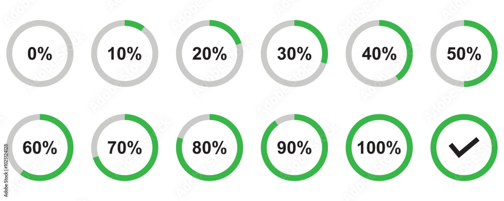 Circle loading or Circular Progress Indicator Icon Sign Symbol, Vector ...