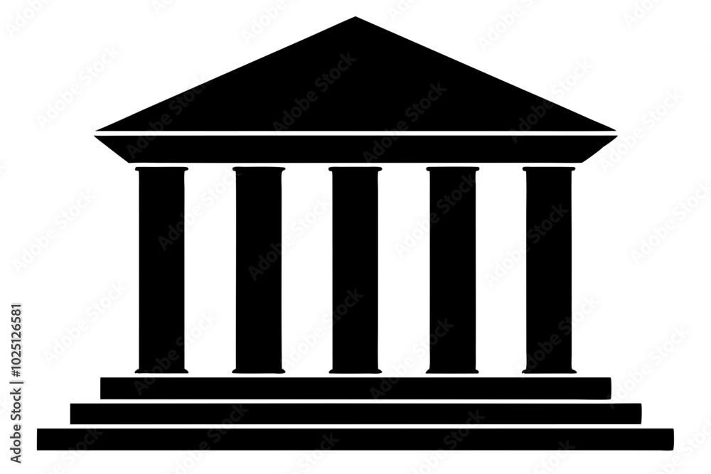 Roman temple vector silhouette | vector silhouette illustration on ...