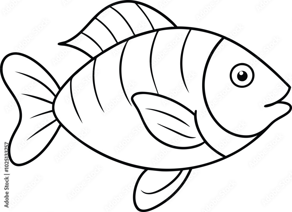 Parrotfish outline vector art. line art icon and logo illustration ...