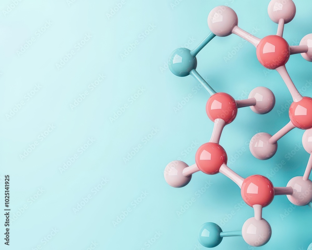 Holographic projection of a complex molecular structure, representing ...