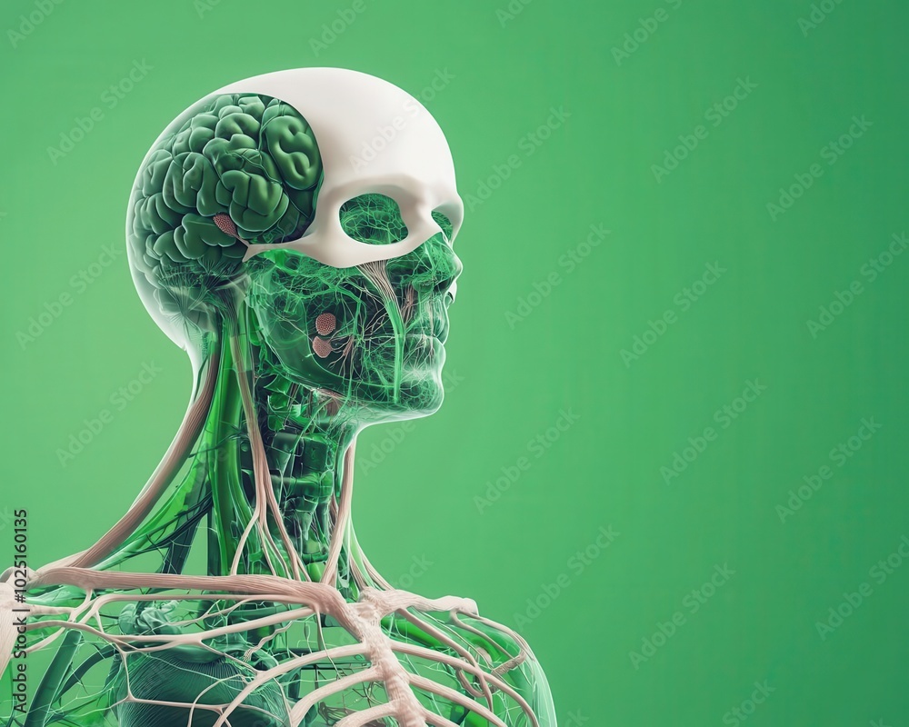 Lymphatic system map with highlighted cancer nodes, clean 3D style ...