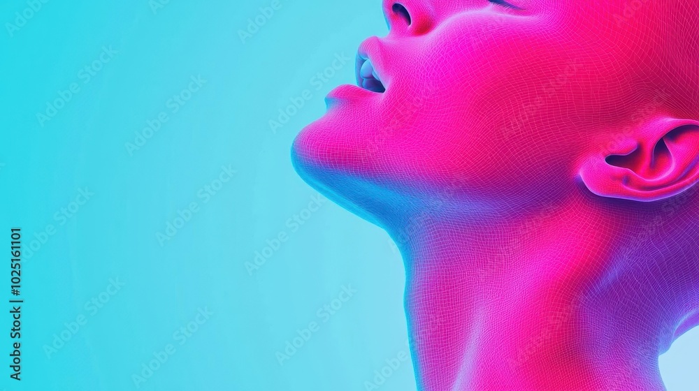 Medical illustration of swollen lymph nodes with lymphoma, pastel color ...