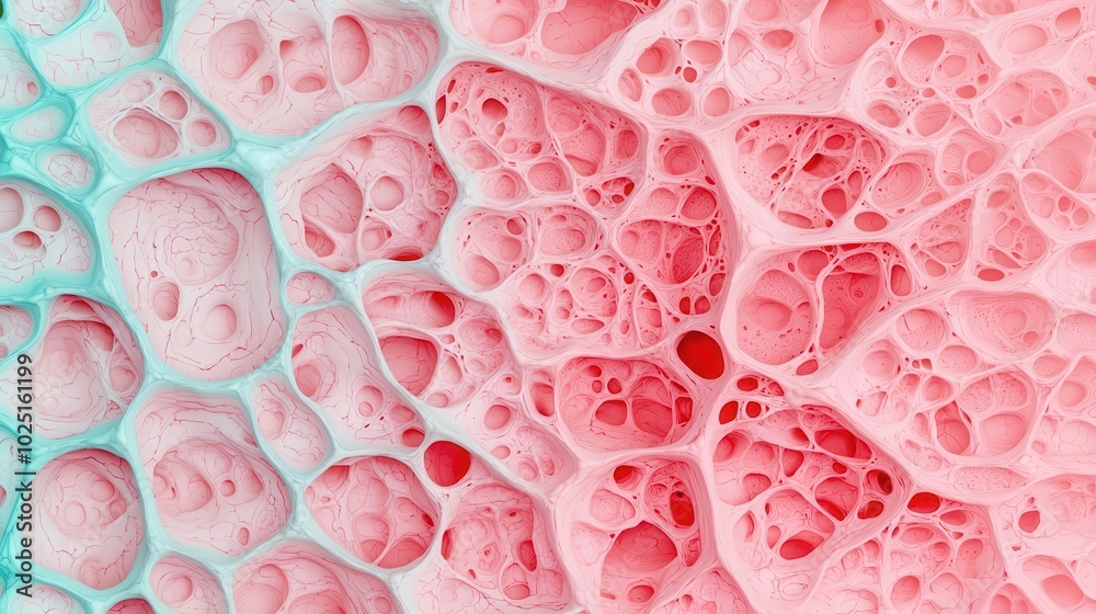 Medical illustration of swollen lymph nodes with lymphoma, pastel color ...