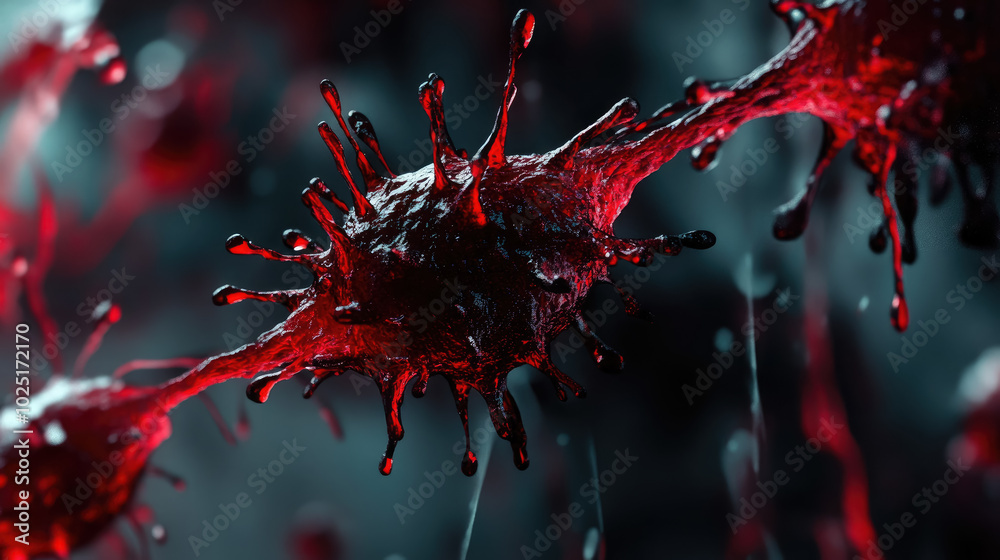 virus in blood, scientific macro photo, coronavirus, covid, smallpox ...