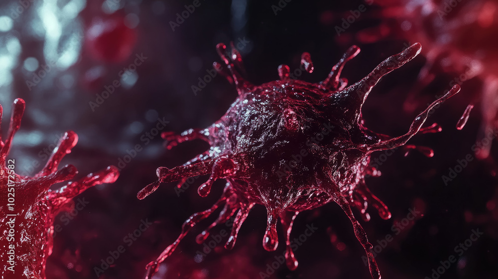 virus in blood, scientific macro photo, coronavirus, covid, smallpox ...