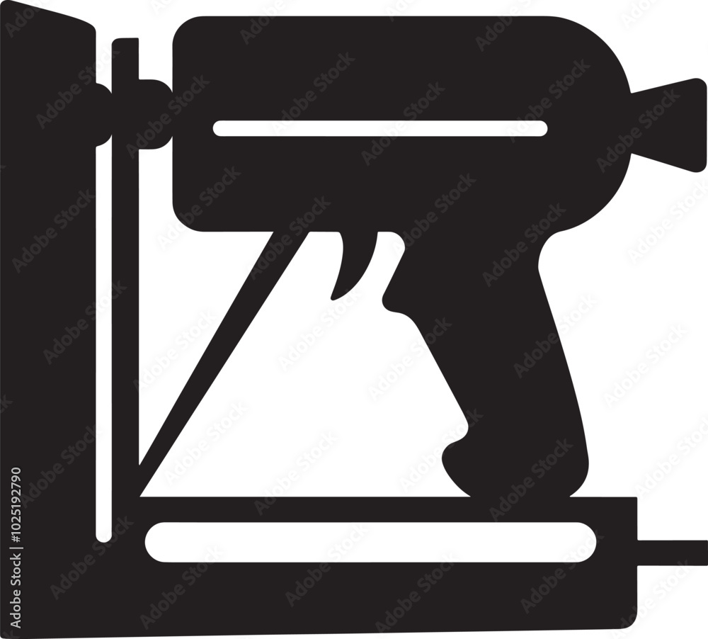 Pin nail gun silhouette icon. Clipart image isolated on white ...