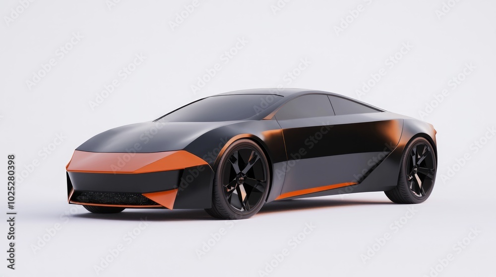 Futuristic EV Concept Car Design Illustration with Dynamic Sports ...